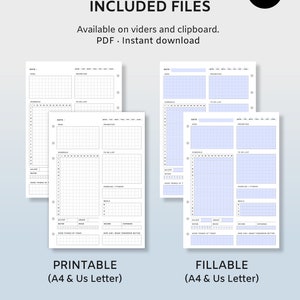 Printable Grid Daily Task Planner timetable Minimalist Hourly Planner ...