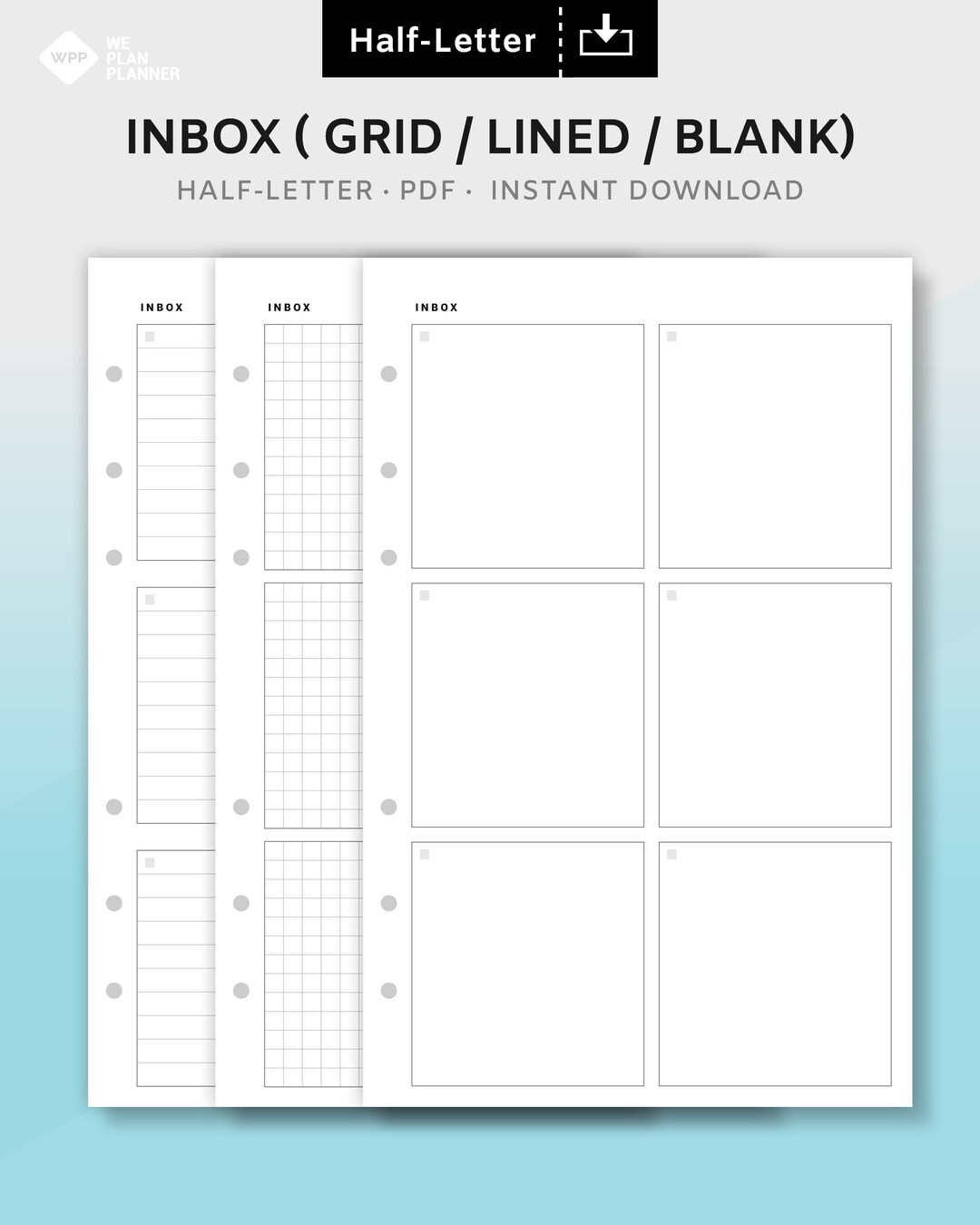 Printable Inbox Half Letter Size Planner Insert Inbox Tracker PDF to Do ...