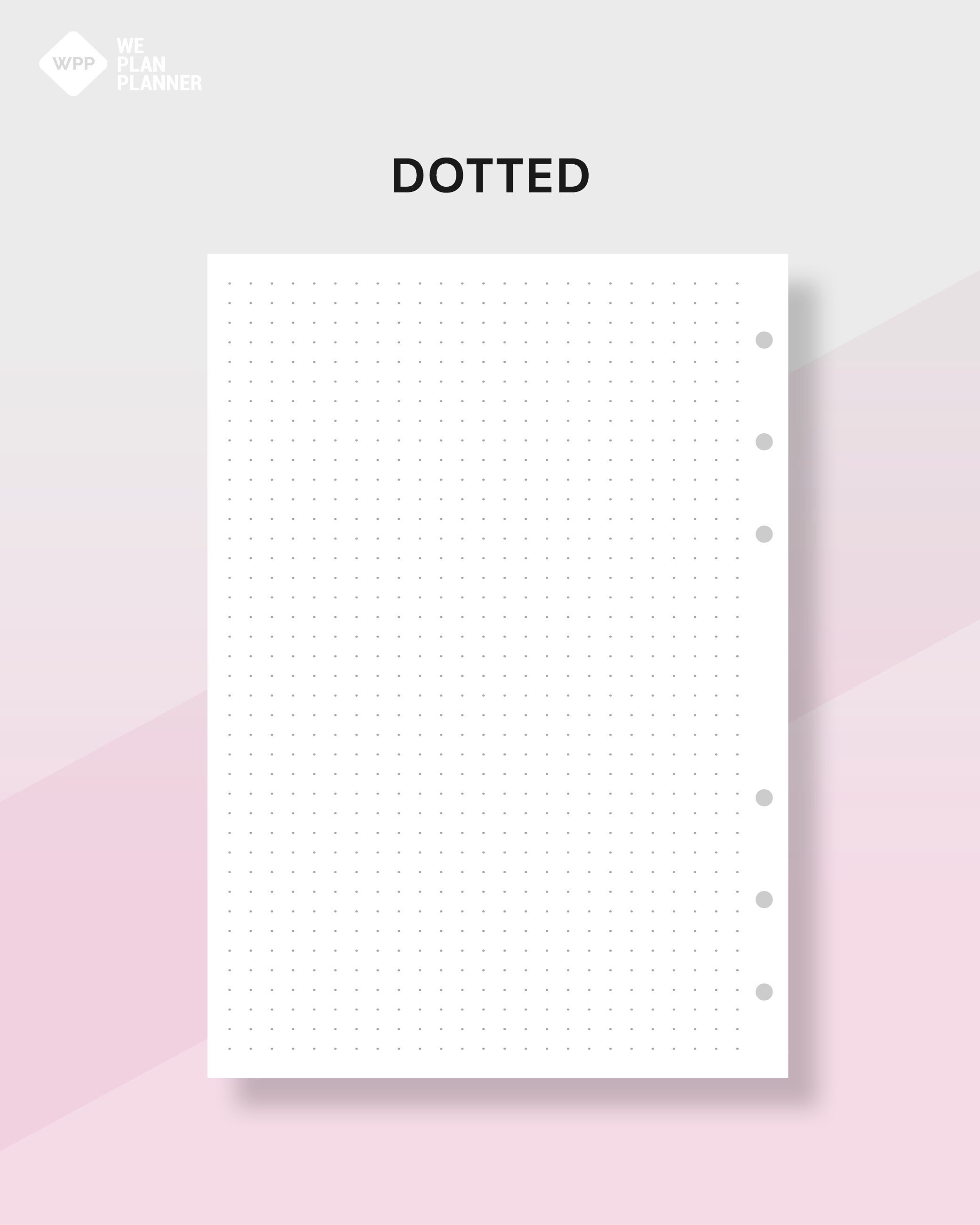 Grid Dotted Lined Paper Printable Planner Inserts Study Note Template ...