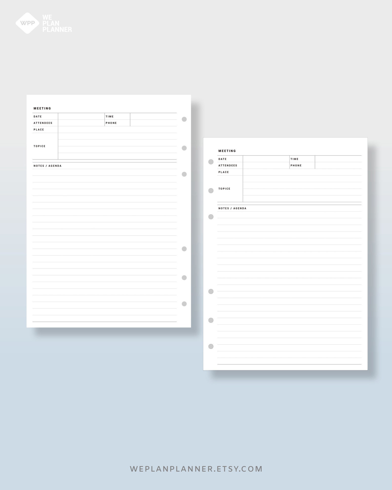 Formal Business Meeting Agenda Planner Template PDF for Work Editable ...