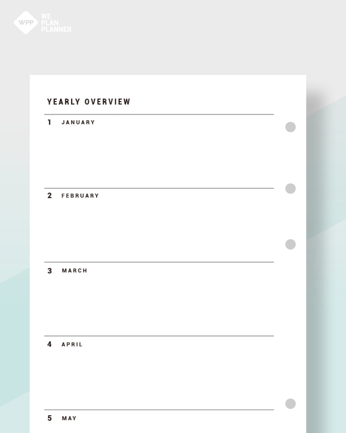 Printable 2022-2023 Yearly Overview Planner Simple Year at a Glance on ...