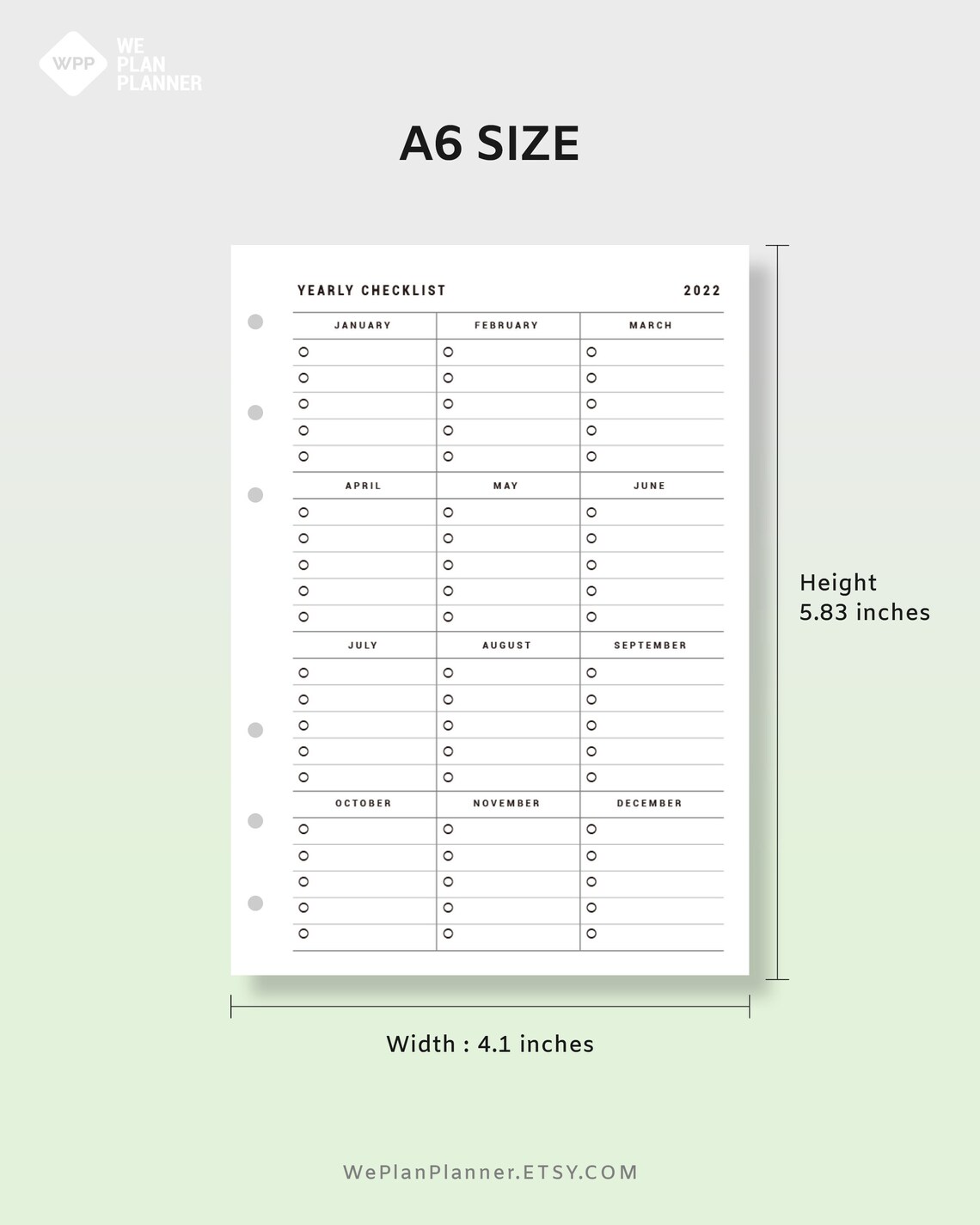 Printable 2022-2023 Yearly Overview Planner Yearly Checklist - Etsy