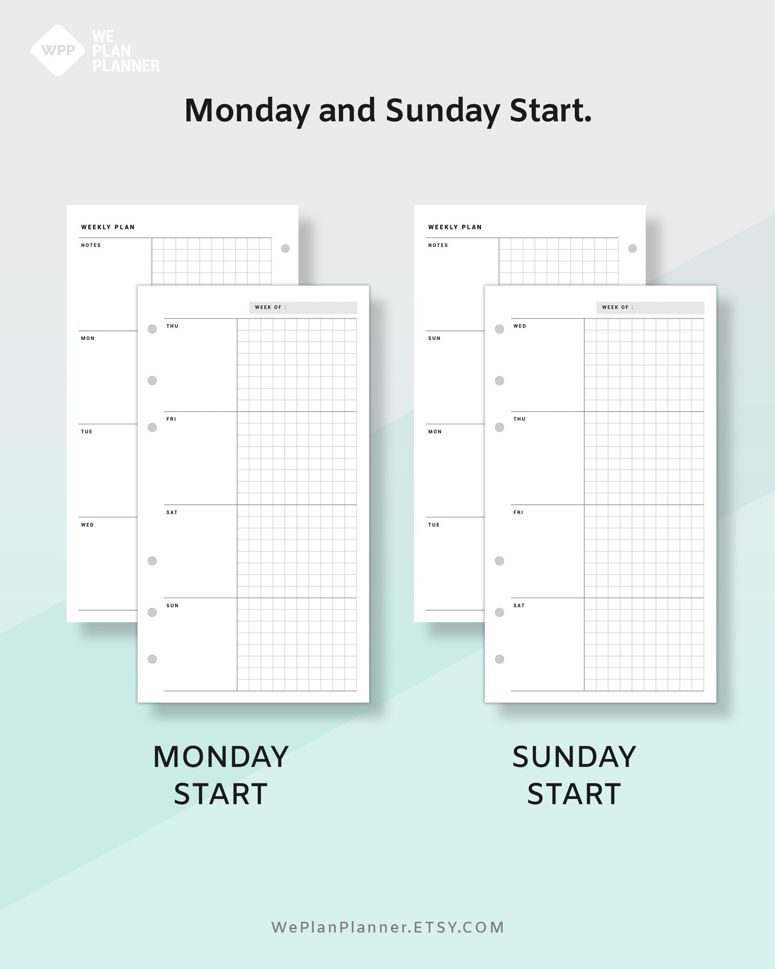 Printable Weekly Schedule Planner Inserts Fillable Week on 2 Page ...