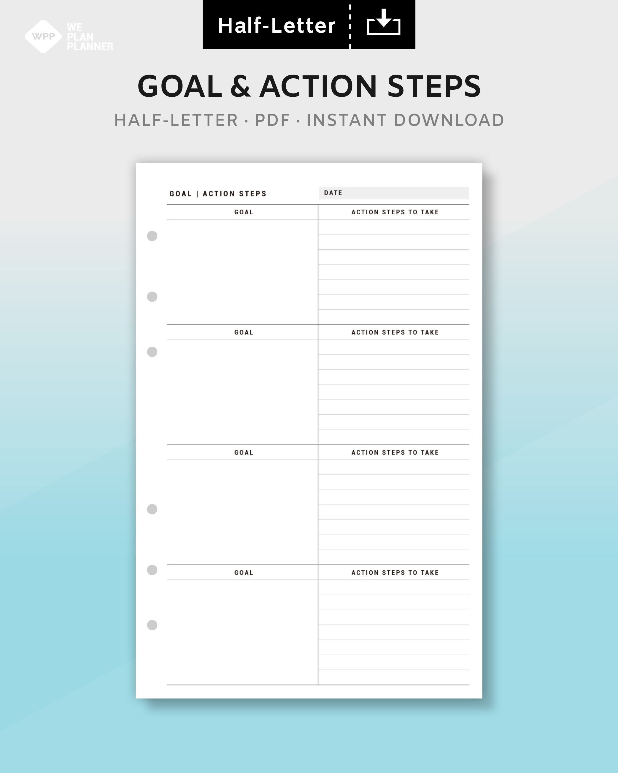 Goal Setting Planner Printable Goal Action Plan Goal Planning Goal ...