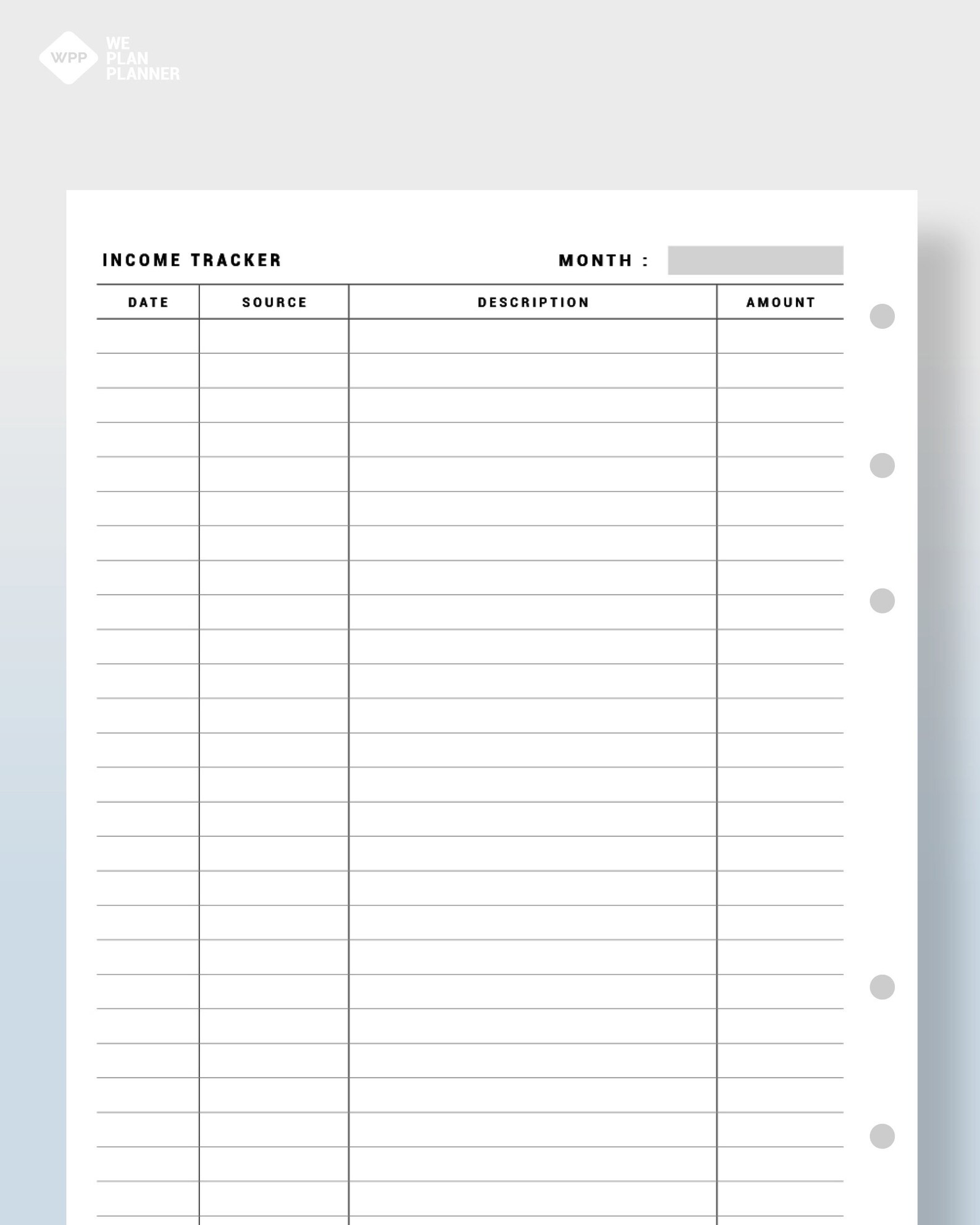 Income & Expense Tracker Printable Planner Fillable Business | Etsy