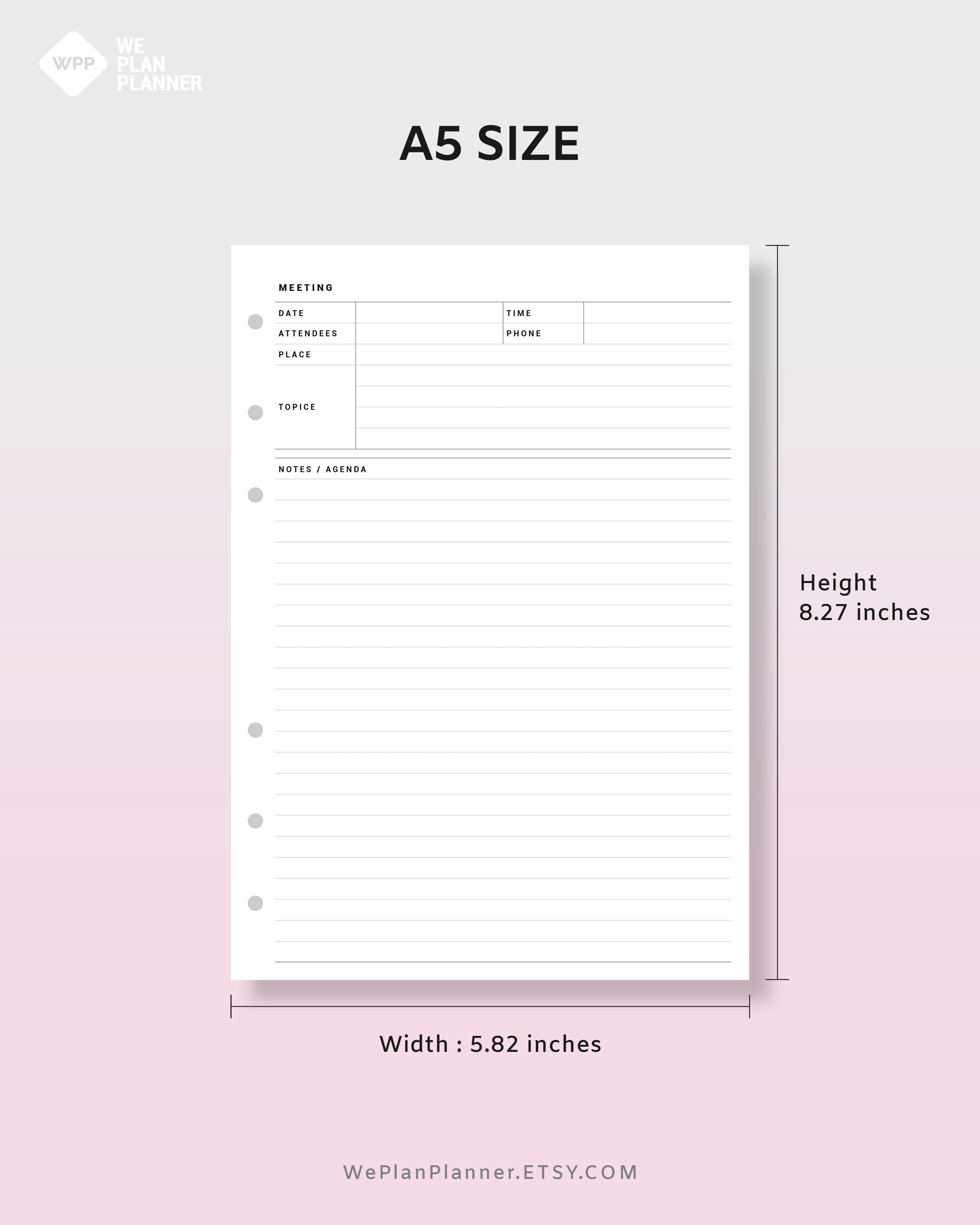 Formal Business Meeting Agenda Planner Template PDF for Work | Fillable ...