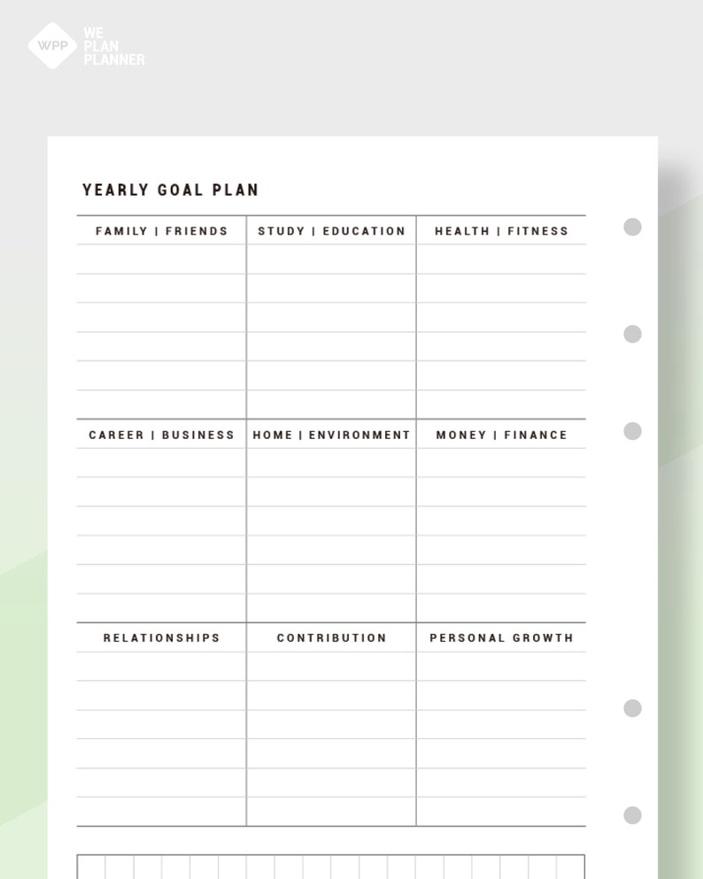Yearly Goal Planner | Goal Setting | Life Goal | Month Goal | Annual ...