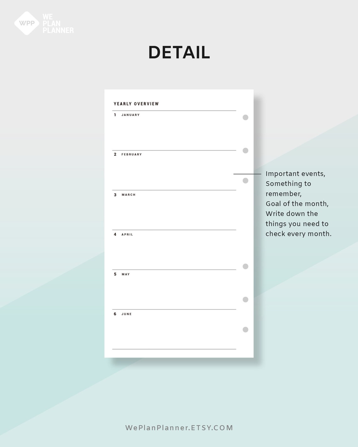 Printable 2022-2023 Yearly Overview Planner Simple Year at a Glance on ...