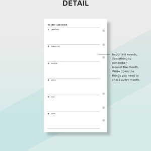 Printable 2022-2023 Yearly Overview Planner Simple Year at a Glance on ...