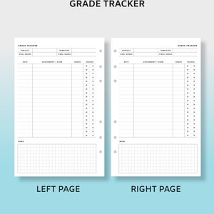 Grade Tracker | Grade Overview College Student Planner | Study Planner ...