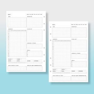 Printable Grid Daily Task Planner timetable Minimalist Hourly Planner ...
