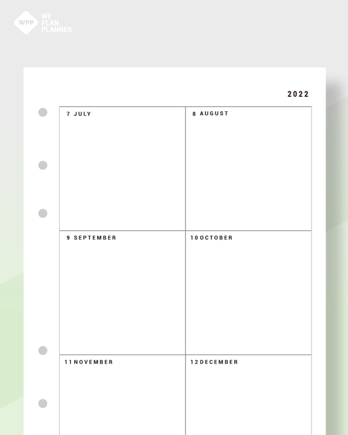 Printable 2022-2023 Yearly Overview Planner Simple Year at a Glance on ...