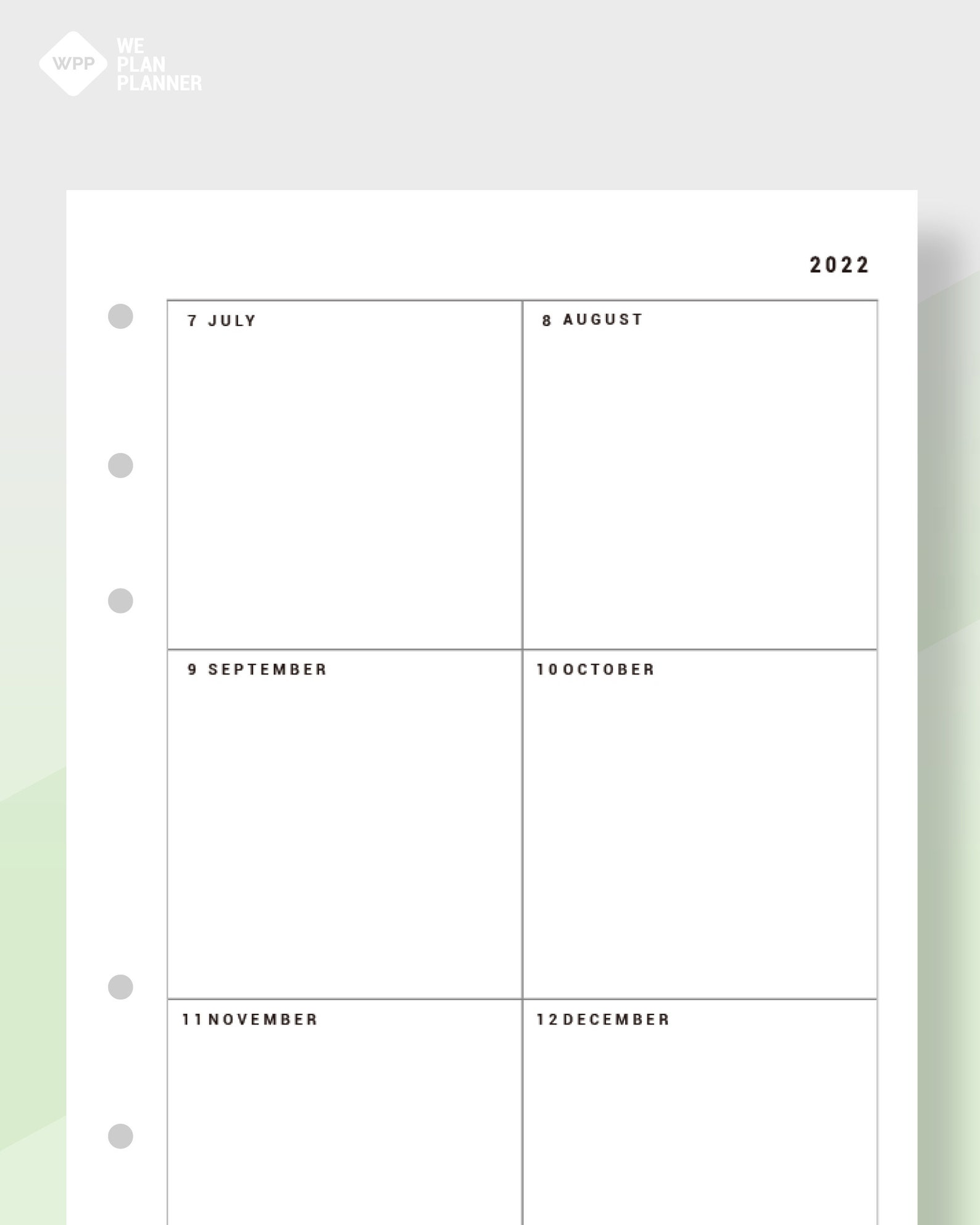 Printable 2022-2023 Yearly Overview Planner Simple Year at a Glance on ...