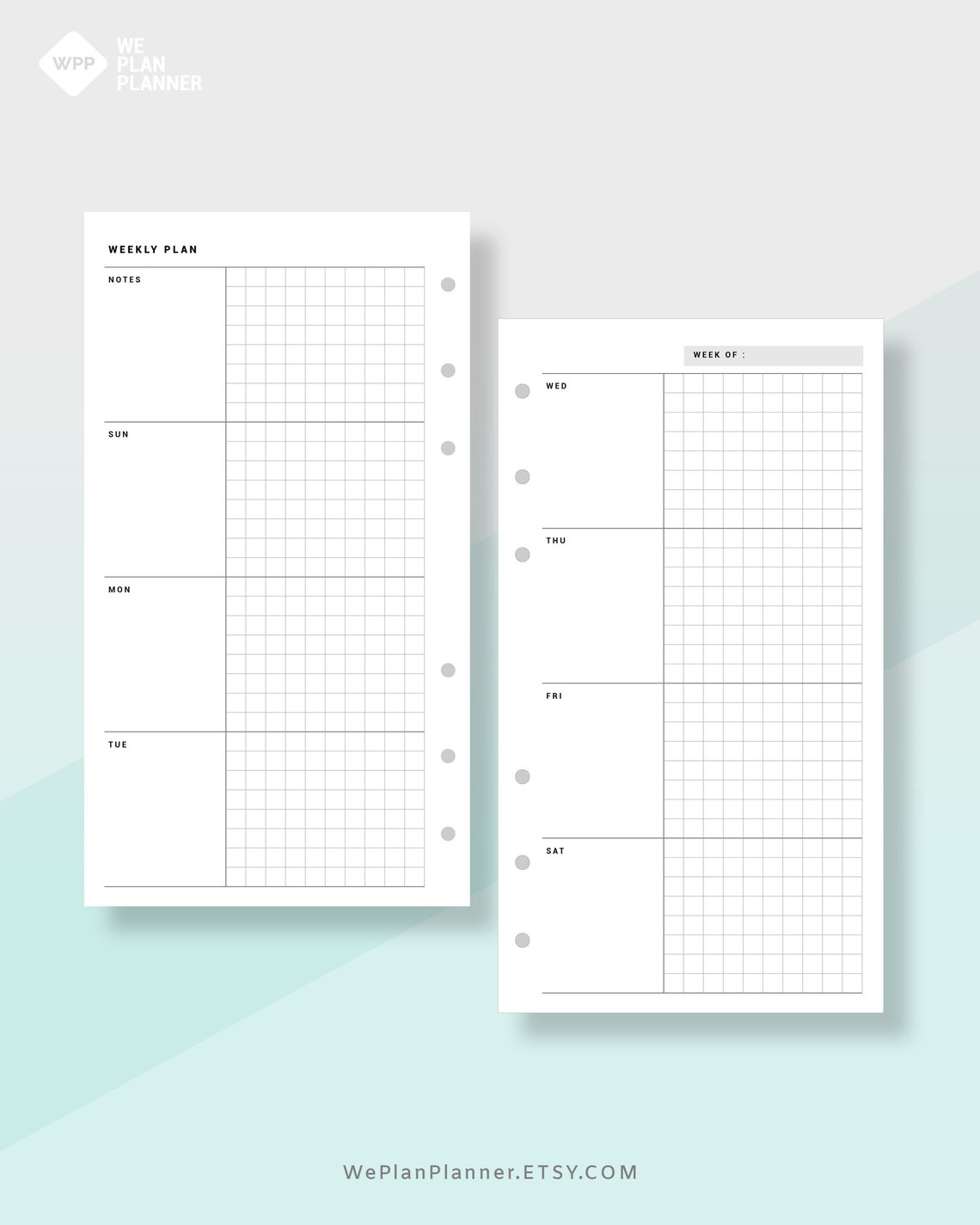 Printable Weekly Schedule Planner Inserts Fillable Week on 2 Page ...