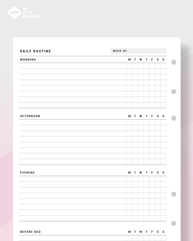 Daily Routine Planner | Routine Weekly | Habit Goal Tracker | Morning ...