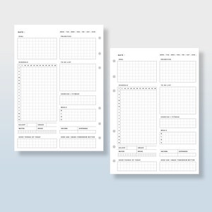 Printable Grid Daily Task Planner timetable Minimalist Hourly Planner ...