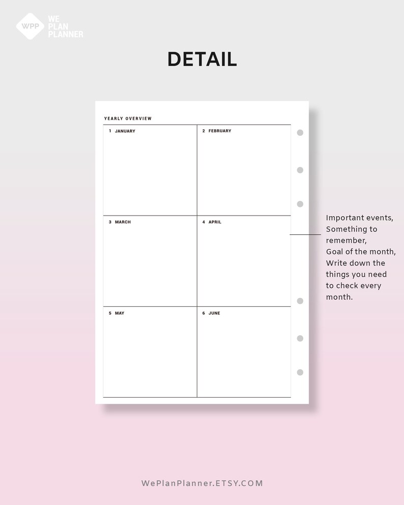 Printable 2022-2023 Calendar Yearly Overview Planner Year at a Glance ...