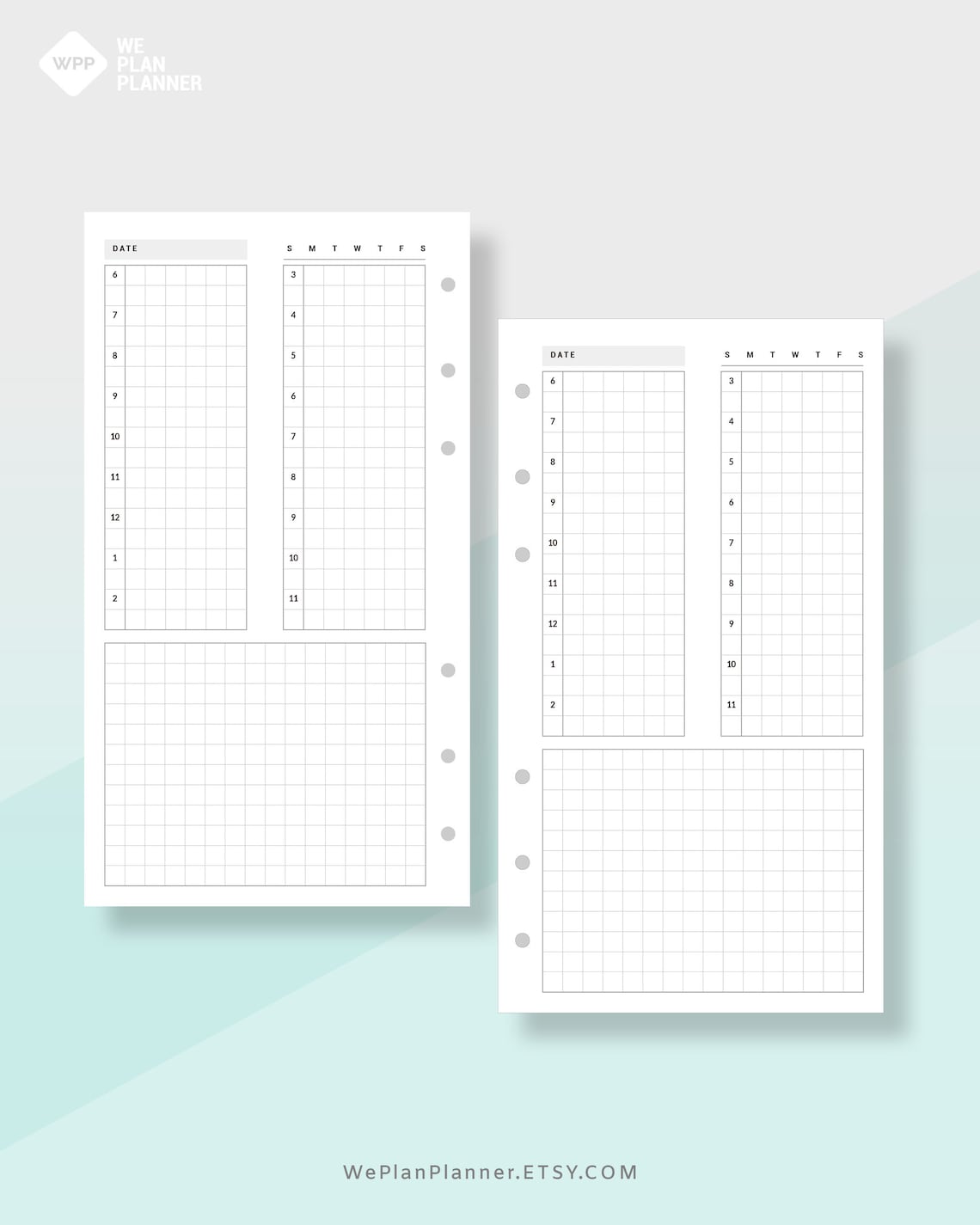 Daily Task Grid Planner Hourly Schedule Day Planner Daily to Do List ...