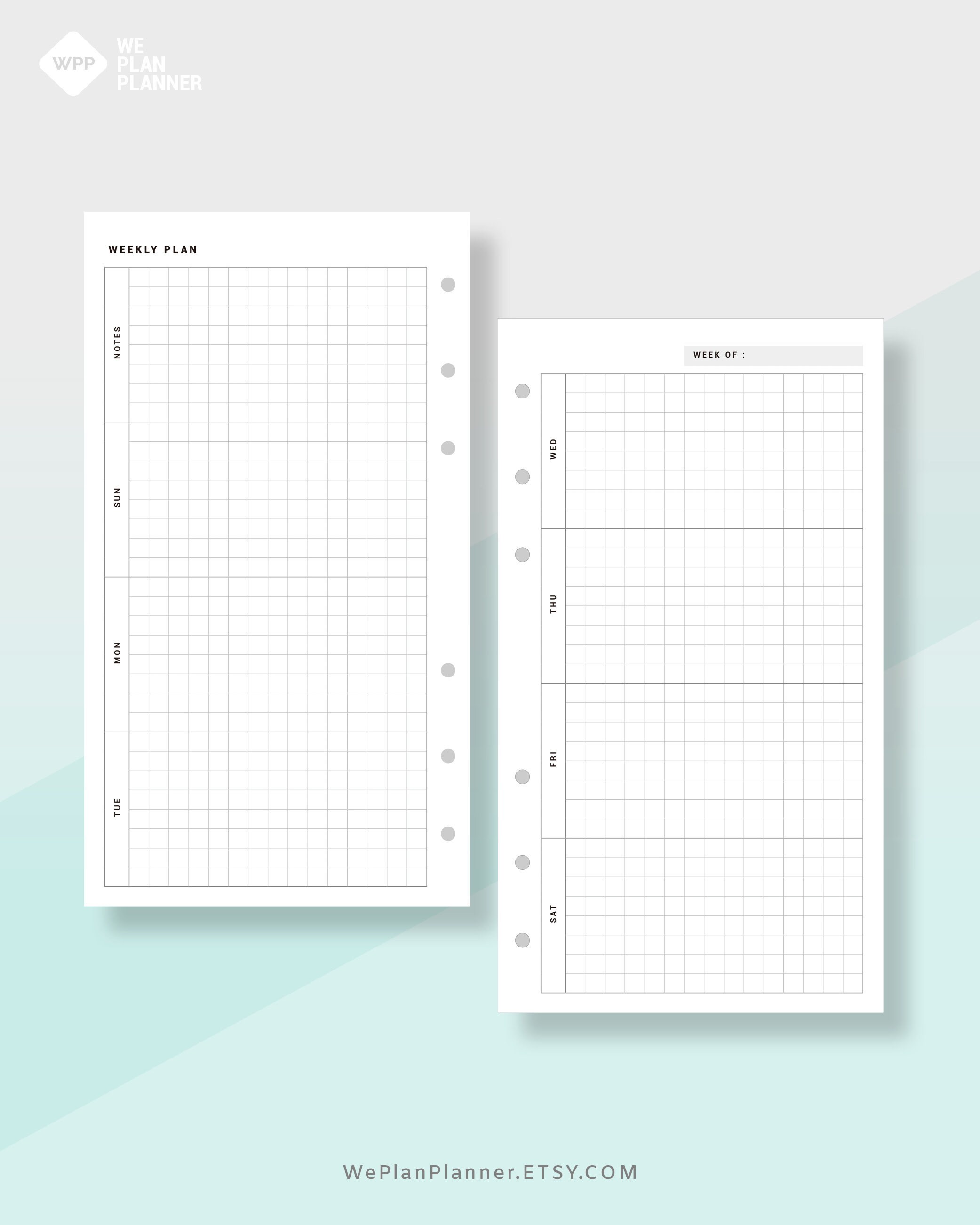 Printable Weekly Schedule Planner Inserts Fillable Week on 2 Page ...