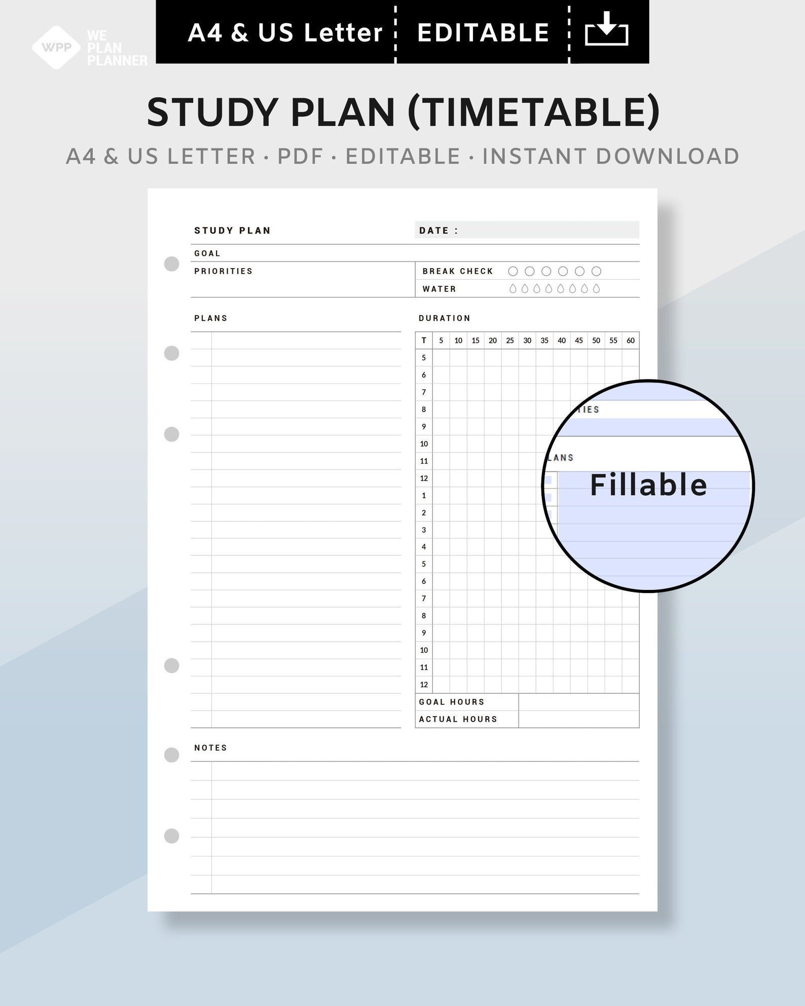 Student Planner Study Timetable Planner for Students a Home - Etsy