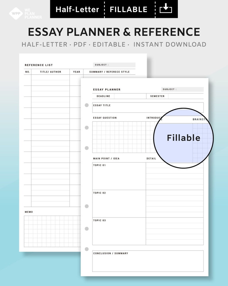 Essay Planner for Student | Printable Essay Writing Template ...