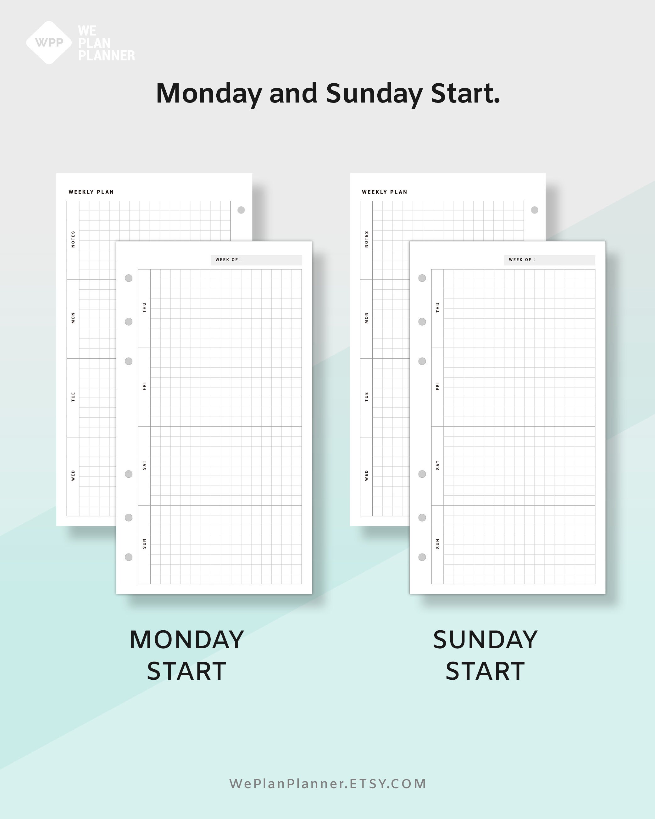 Printable Weekly Schedule Planner Inserts | Fillable Week on 2 Page ...