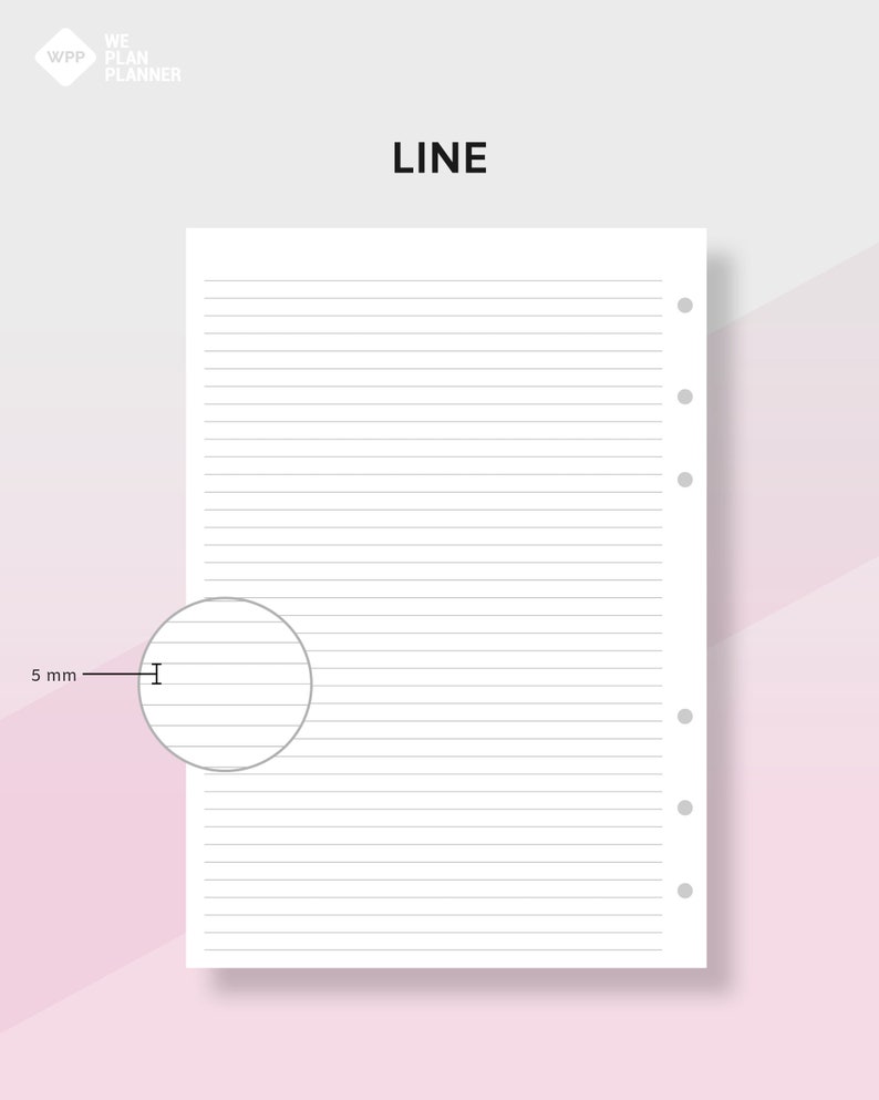 Grid Dotted Lined Paper Printable Planner Inserts Study Note Template ...