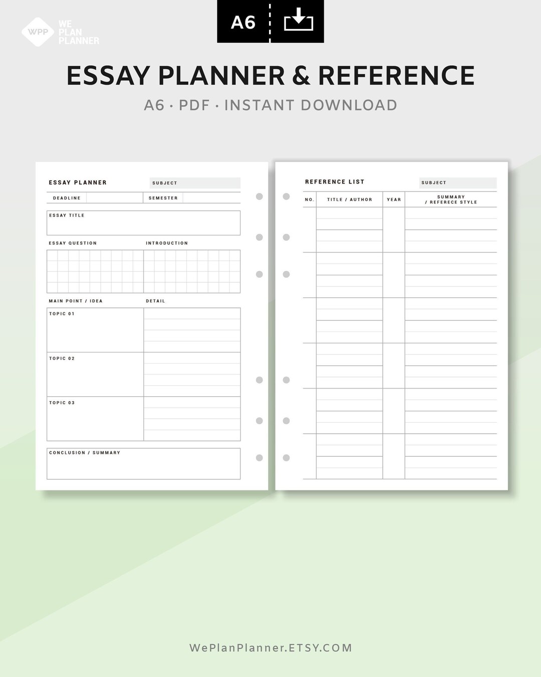 Essay Planner for Student | Printable Essay Writing Template ...