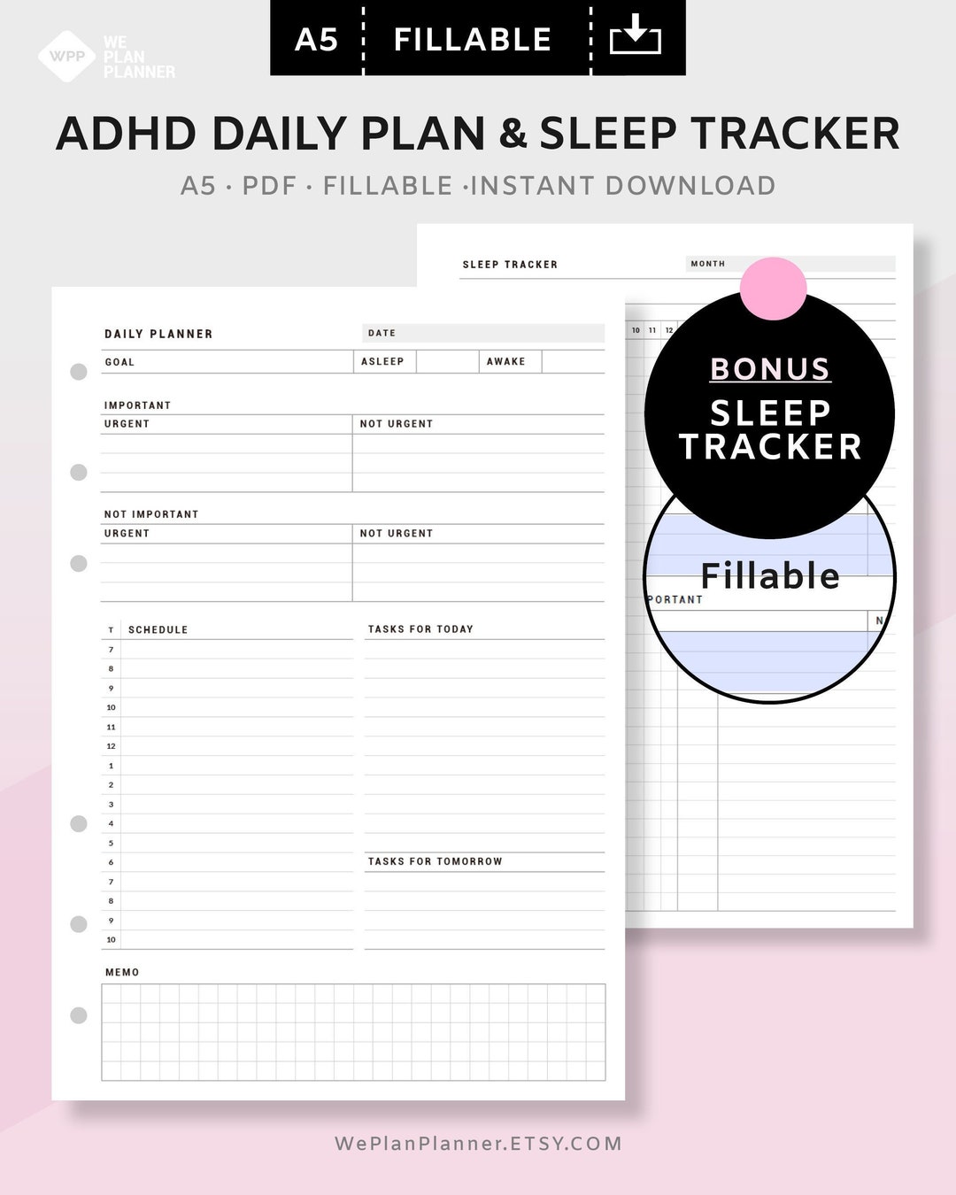 ADHD Planner Printable | ADHD Daily Task Plan | to Do List Planner ...