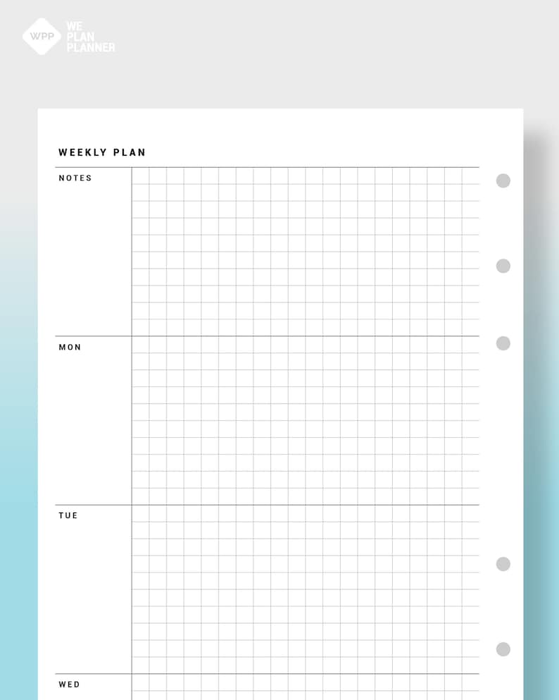 Printable Weekly Schedule Planner Inserts Editable Week on 2 - Etsy