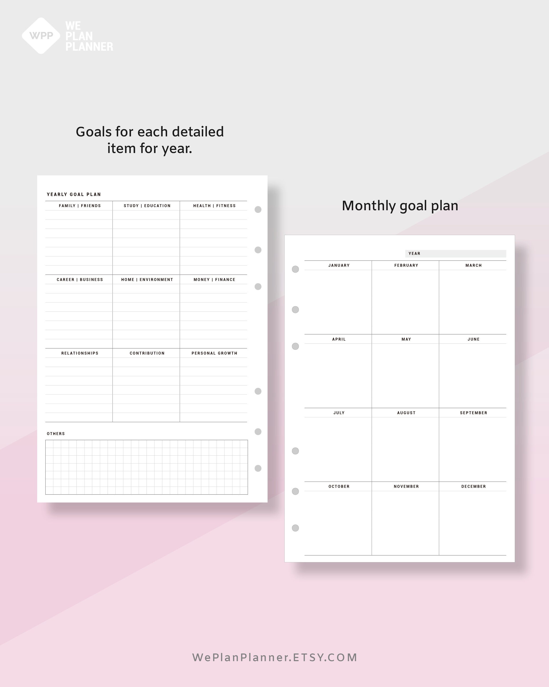 Yearly Goal Planner | Goal Setting | Life Goal | Month Goal | Annual ...