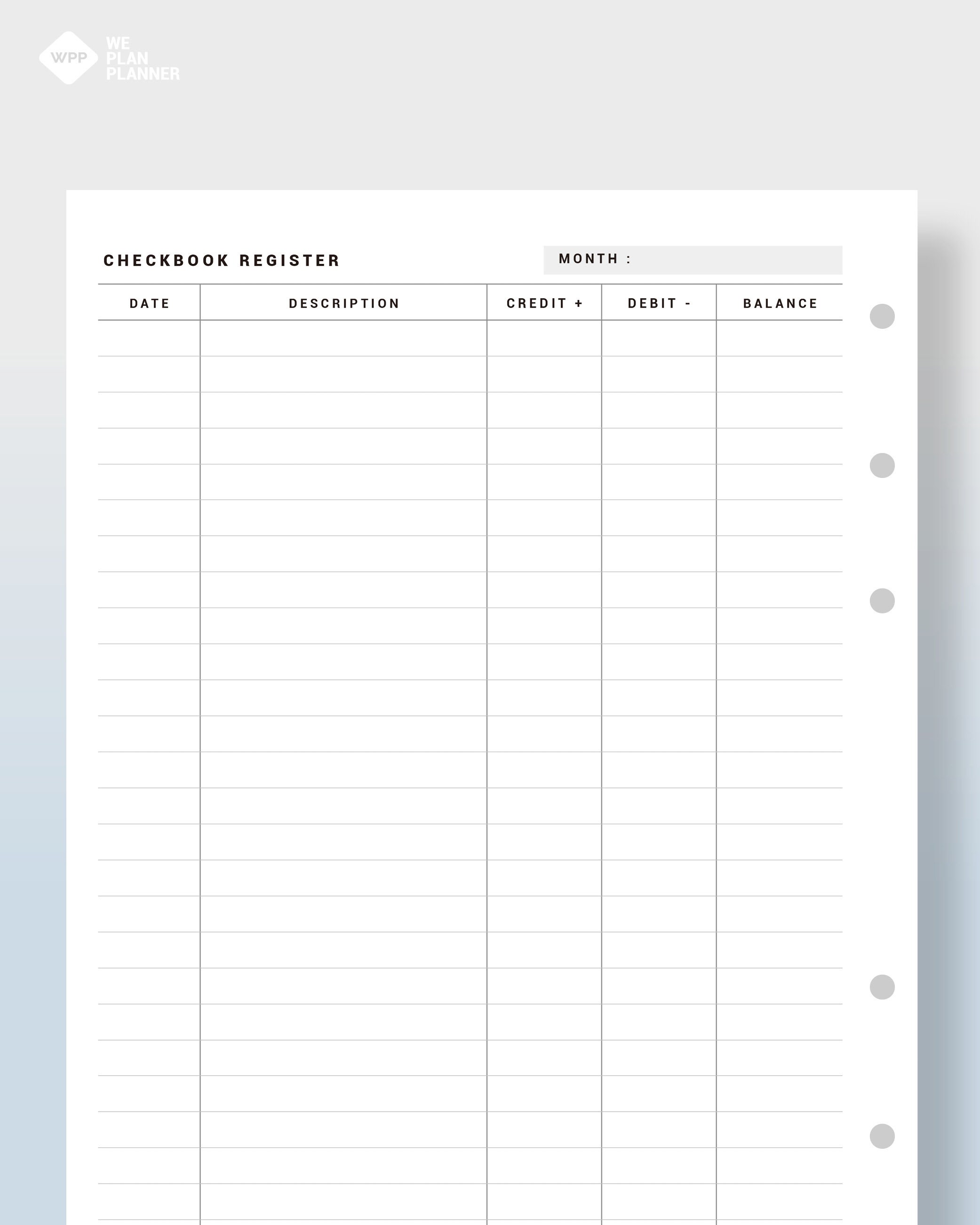 Checkbook Register Printable Planner Fillable Check Register - Etsy