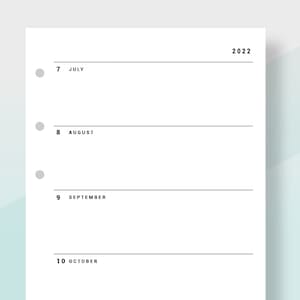 Printable 2022-2023 Yearly Overview Planner Simple Year at a Glance on ...