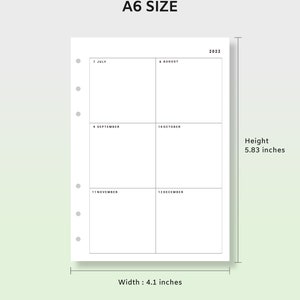 Printable 2022-2023 Yearly Overview Planner Simple Year at a Glance on ...