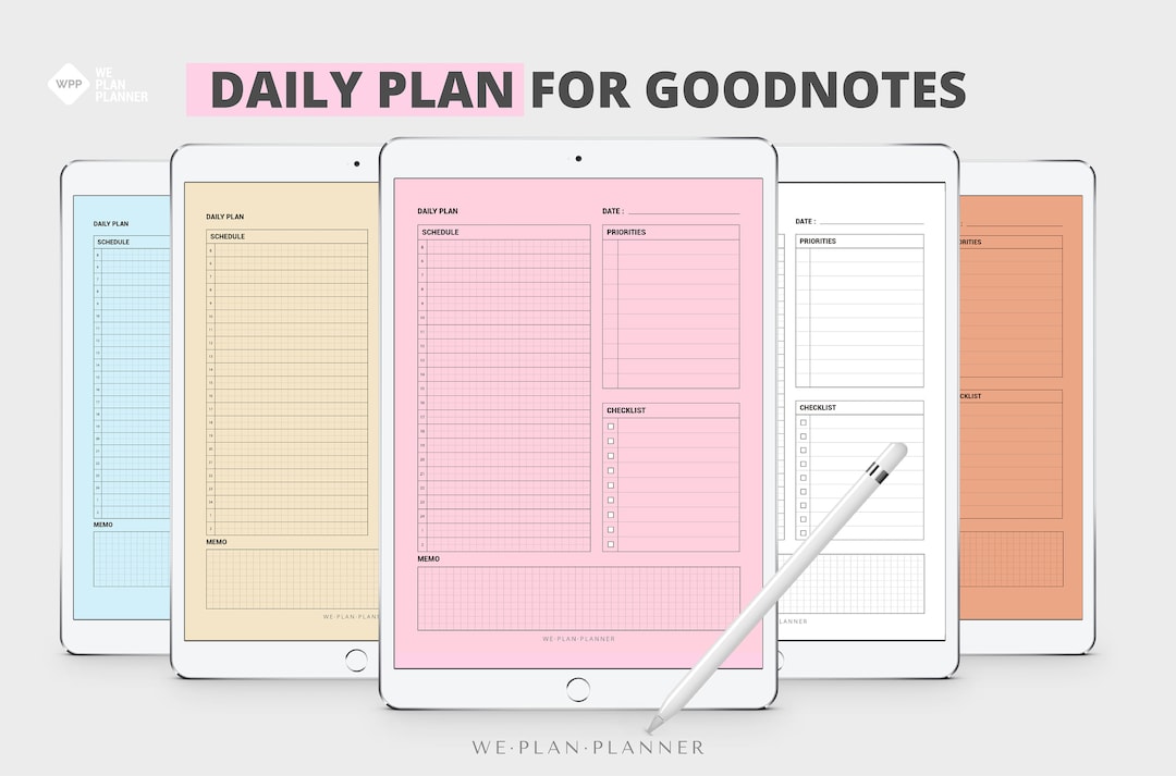 Undated Daily Task Digital Planner for Goodnotes | Daily to Do List ...