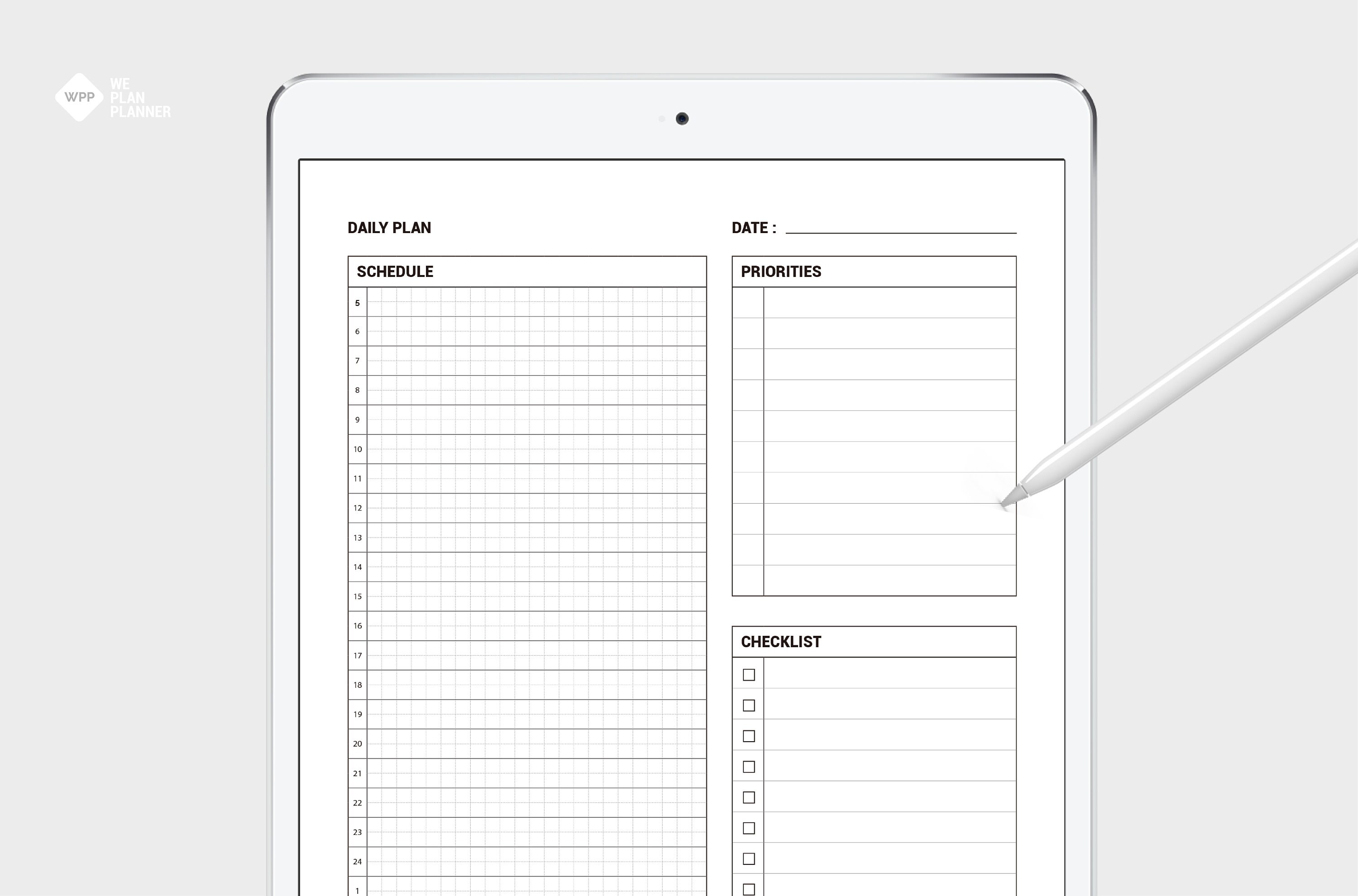 Undated Daily Task Digital Planner for Goodnotes | Daily to Do List ...