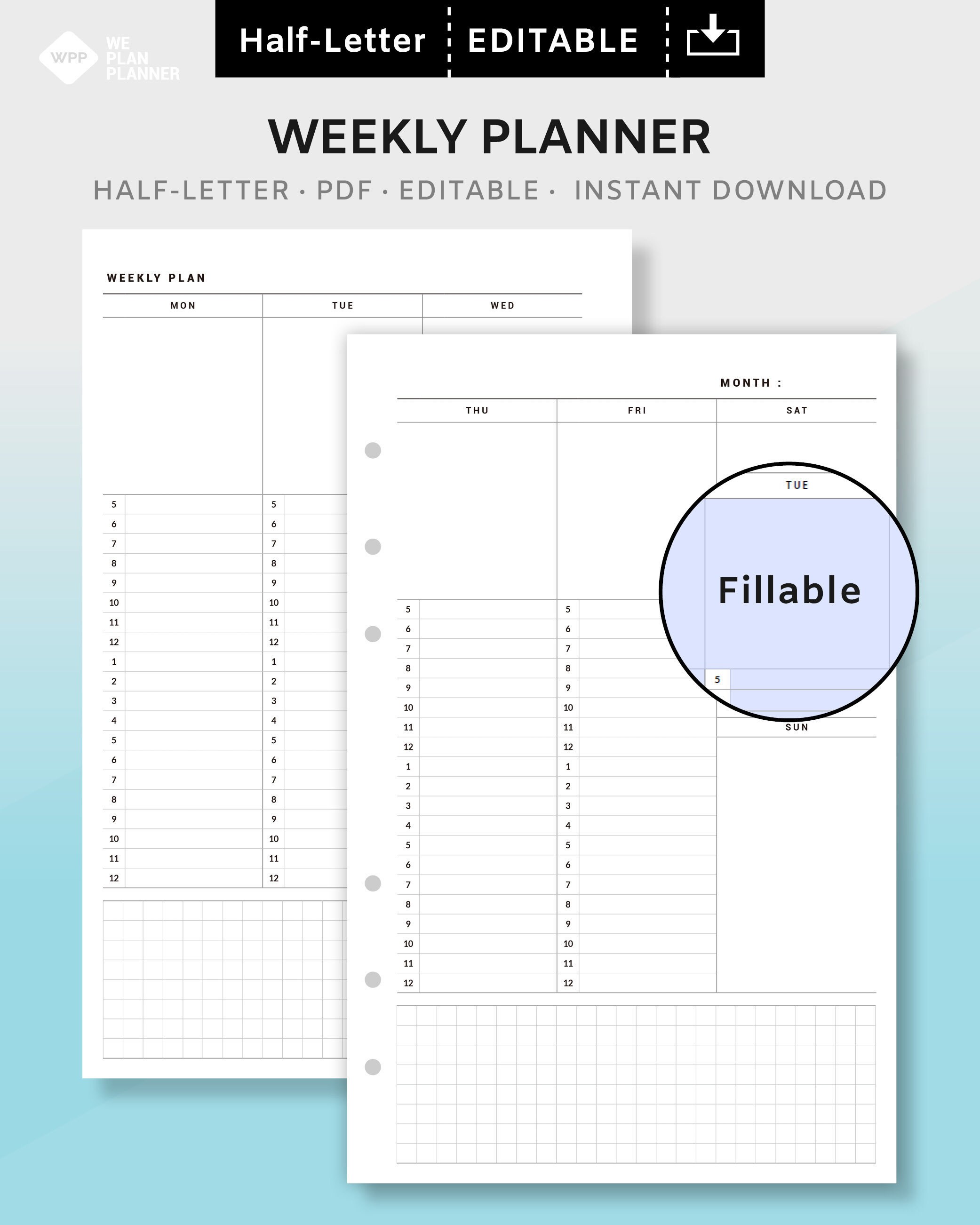 Printable Weekly to Do List Planner at Office Fillable Weekly Journal ...