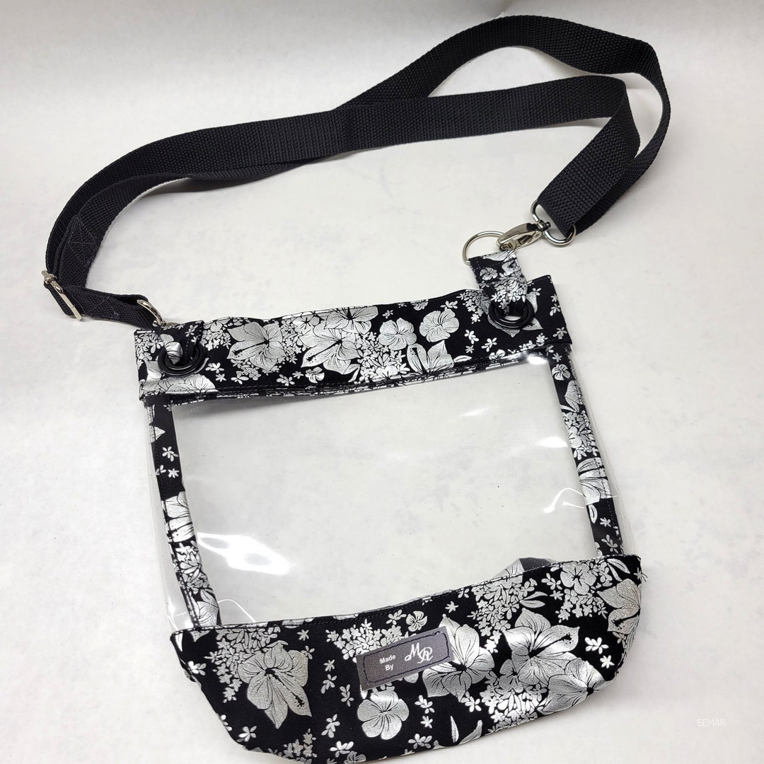 Clear Conscious See Thru Stadium Purse Bag Crossbody Adjustable Black ...