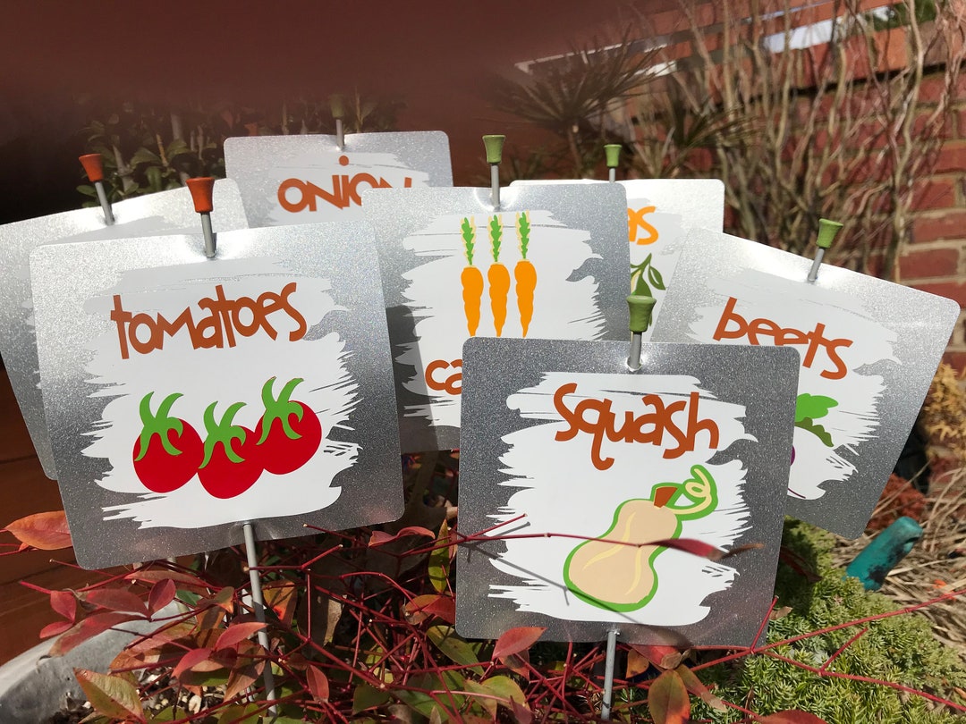 All Weather 4" Aluminum Metal Vegetable Gardening & Plant Label Marker ...