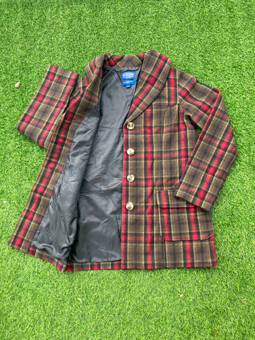 Pendleton Wool Checkered Jacket - Etsy
