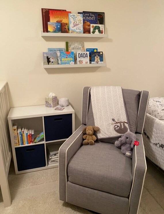 L Shaped Floating Book Shelf Handmade Picture Shelves Floating Rail ...