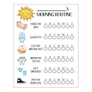 Good Morning Chart, Children's Job Poster, Daily Task List, Morning ...