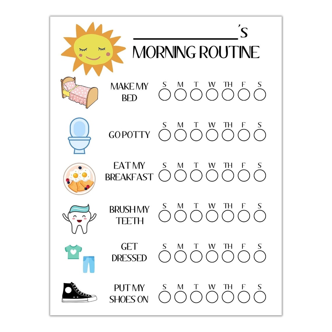 Good Morning Chart, Children's Job Poster, Daily Task List, Morning ...