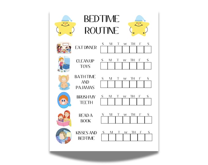 Morning Routine Chart, Bedtime Routine, Visual Schedule, Printable ...