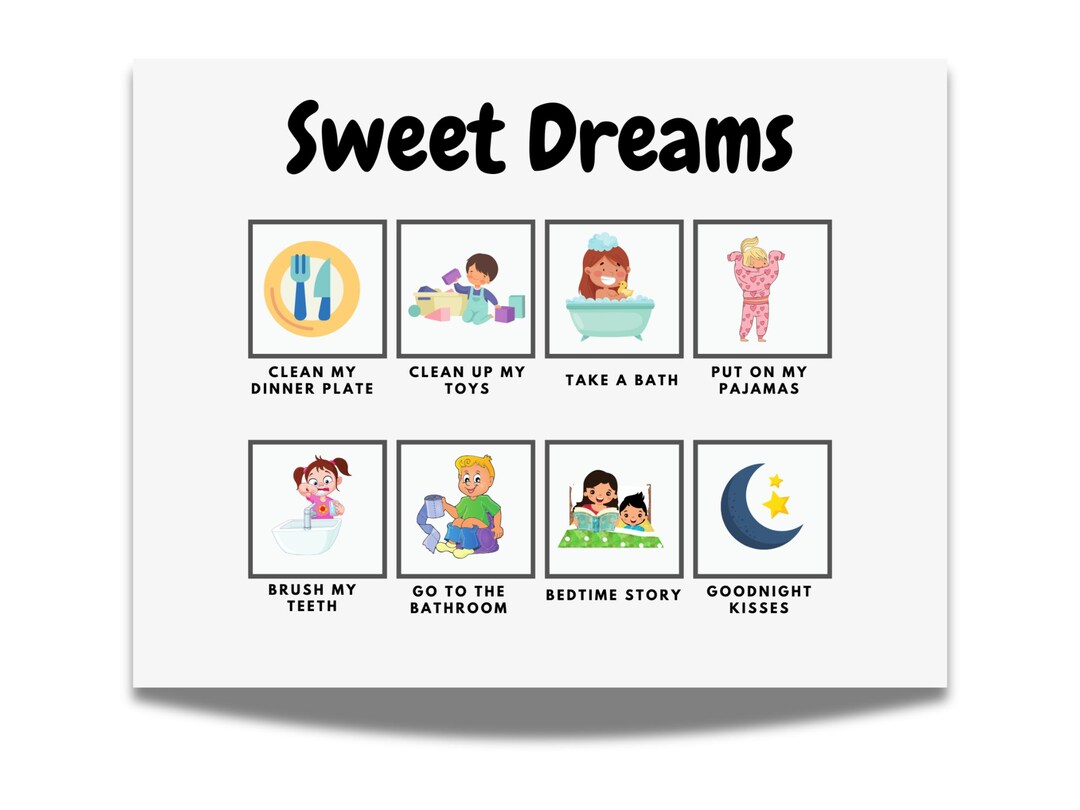 Morning Routine Chart, Bedtime Routine, Visual Schedule, Printable ...
