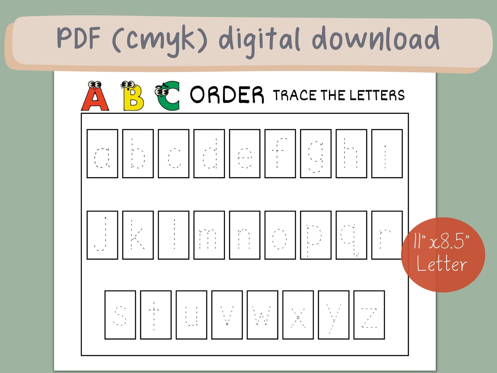 ABC Order ABC Fill In Montessori Printable Homeschool - Etsy