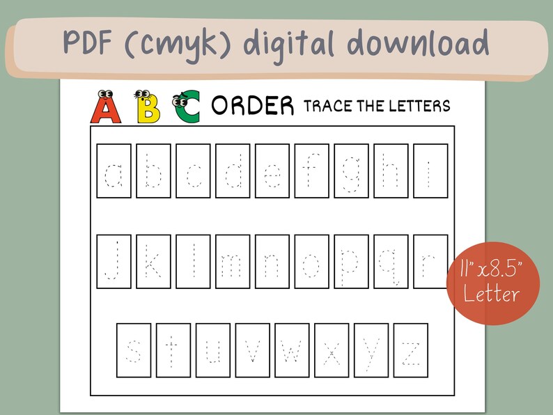 ABC Order ABC Fill In Montessori Printable Homeschool - Etsy