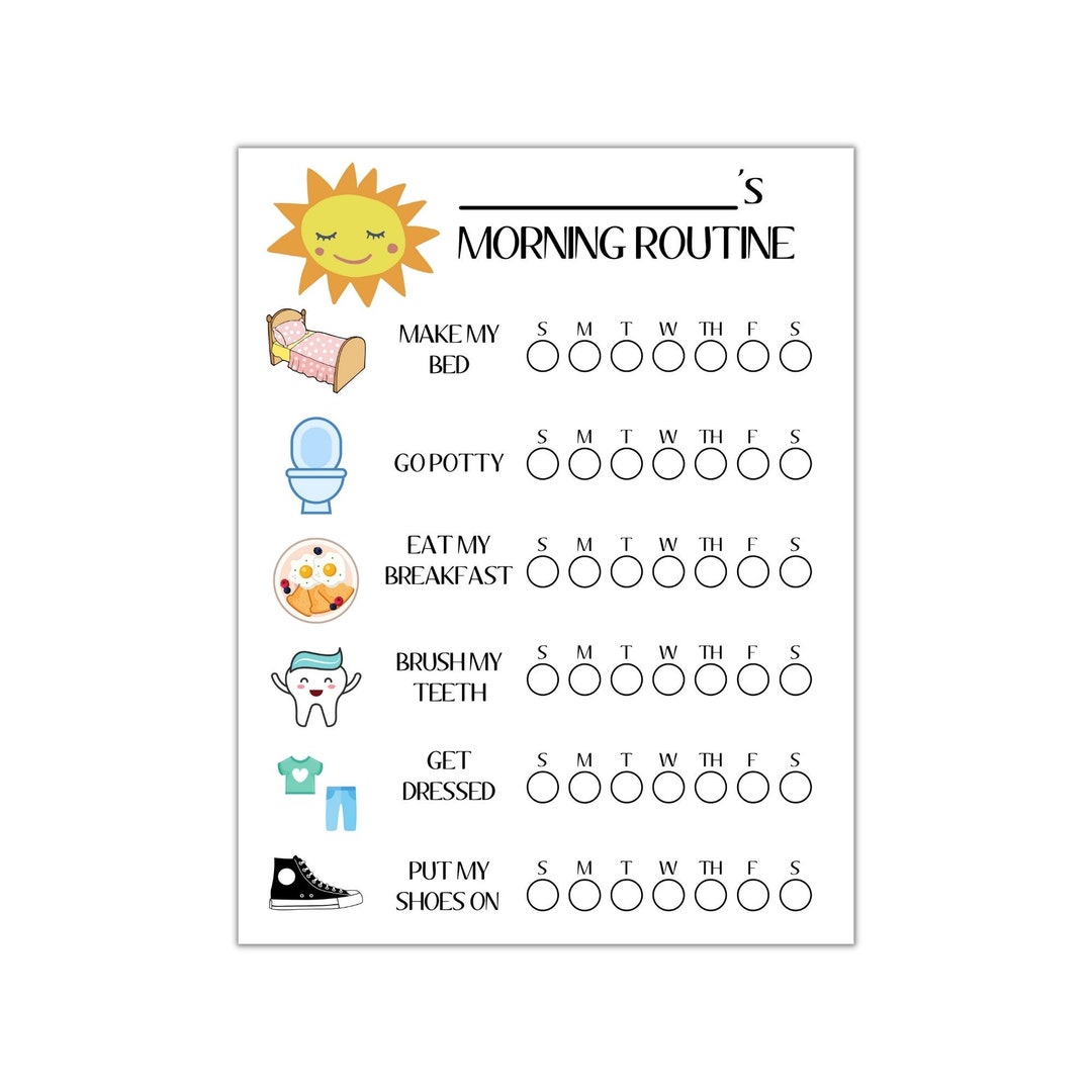 Good Morning Chart, Children's Job Poster, Daily Task List, Morning ...
