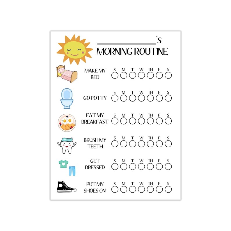 Good Morning Chart, Children's Job Poster, Daily Task List, Morning ...
