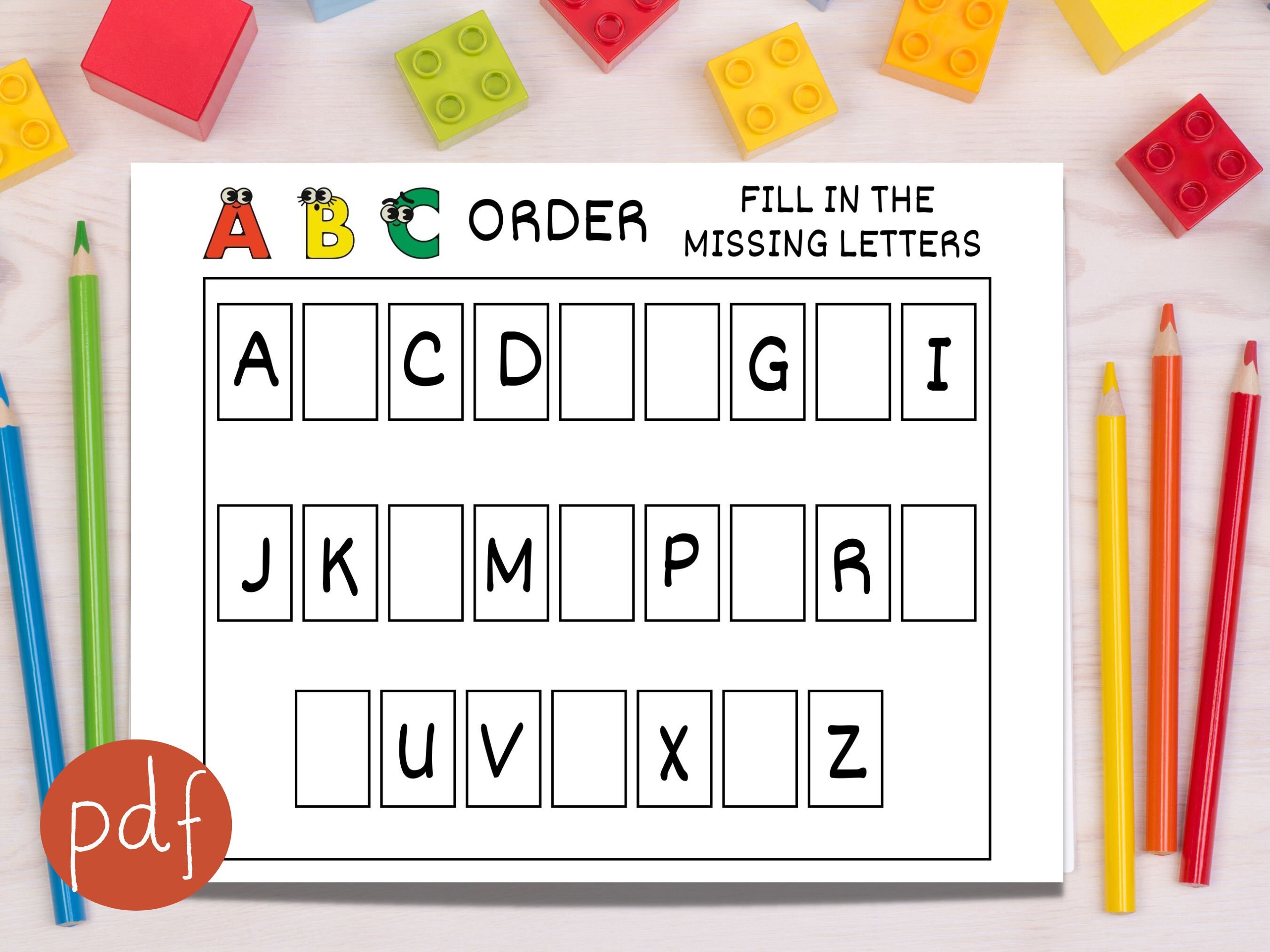 ABC Order, ABC Fill In, Montessori Printable, Homeschool Printable ...